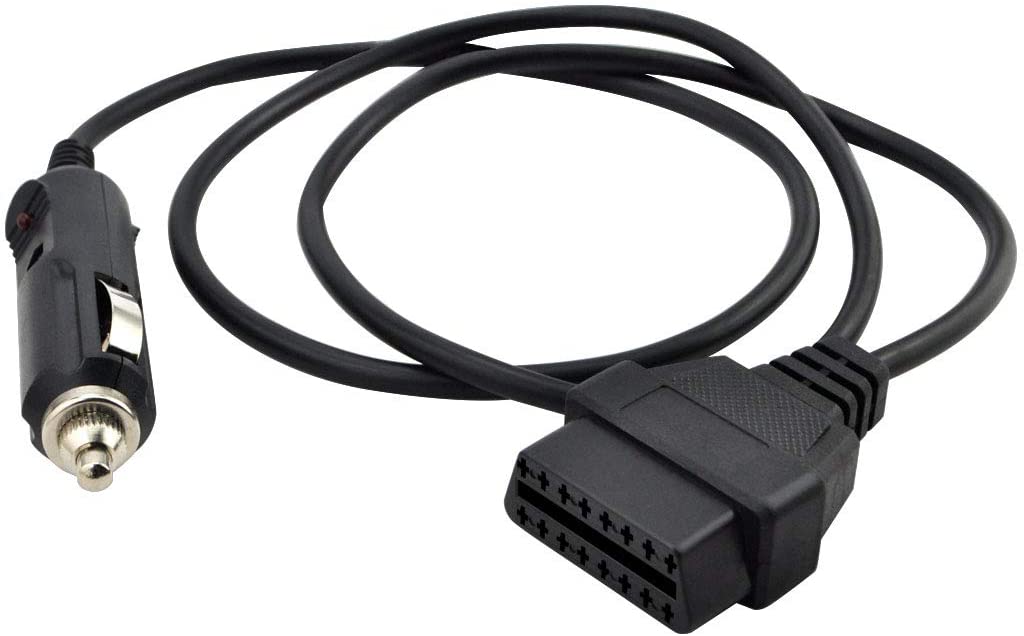 OBDii Vehicle ECU Emergency Power Supply Cable Cigarette Lighter to OBD ...